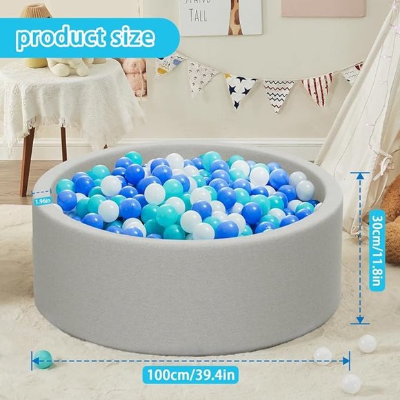 TELER | Accessories | Foam Ball Pit Large 42 Ball Pit For Toddlers Baby ...